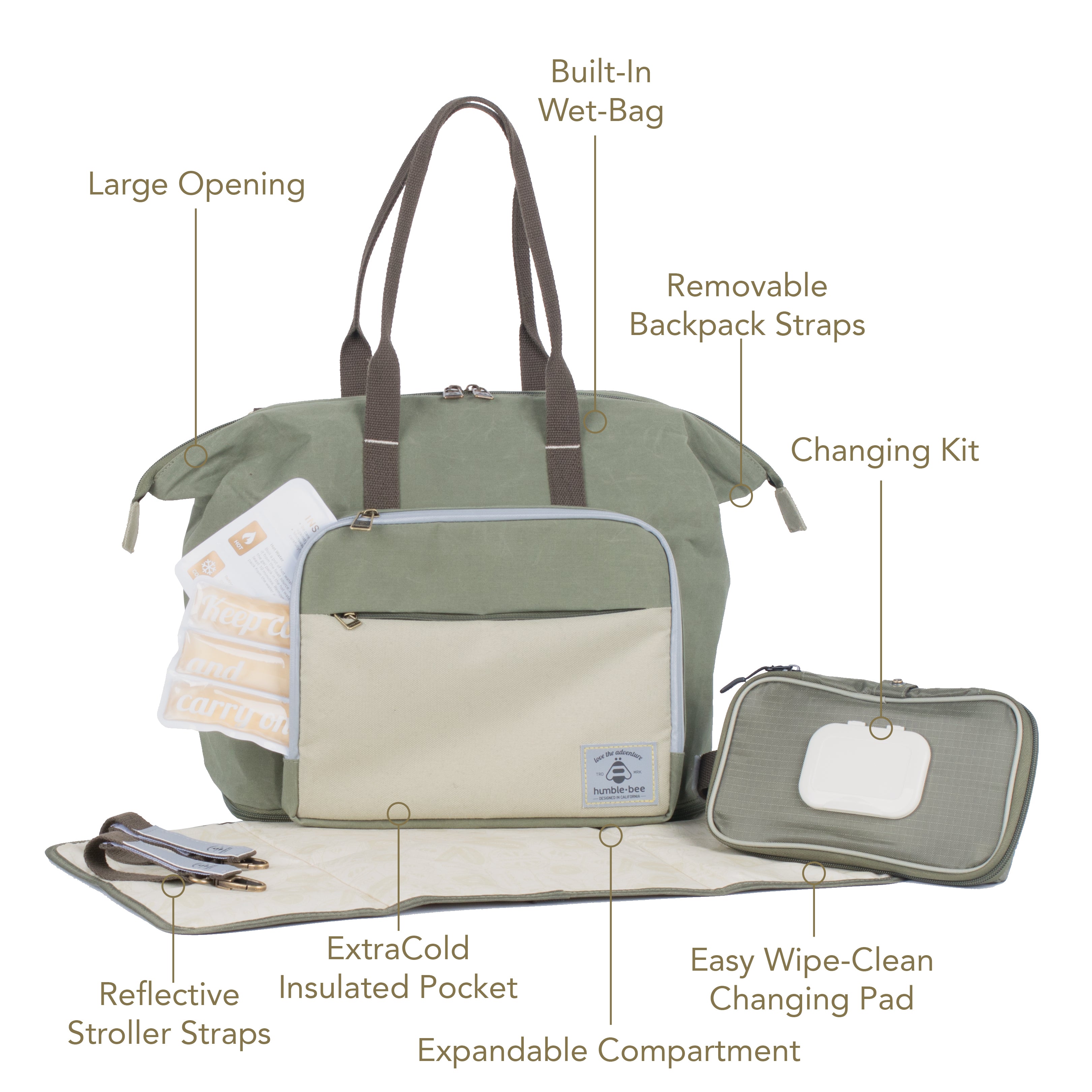 Boundless Charm Diaper Bag with $45 Accessory Bundle – Humble-Bee